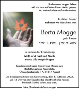 Berta Mogge - Kracheletz